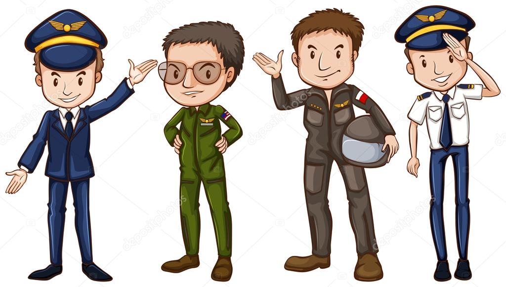 Four pilots — Stock Vector © blueringmedia #57426577