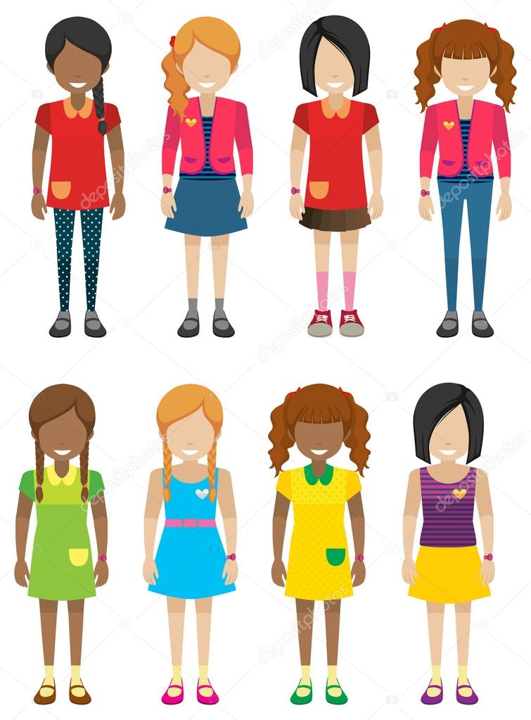 Faceless little girls without faces Stock Vector Image by ...