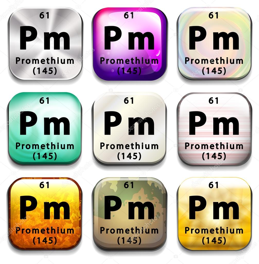 A button showing the element Promethium Stock Vector by ©blueringmedia ...