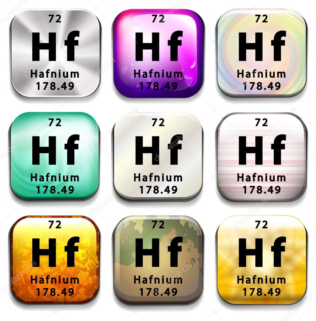 A button showing the element Hafnium Stock Vector Image by ...
