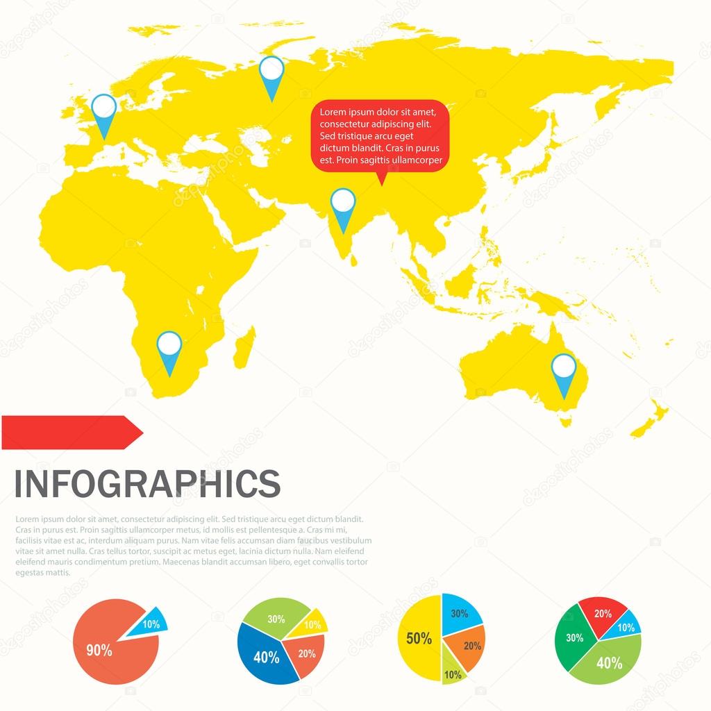 An infographics showing a yellow map Stock Vector by ©blueringmedia ...