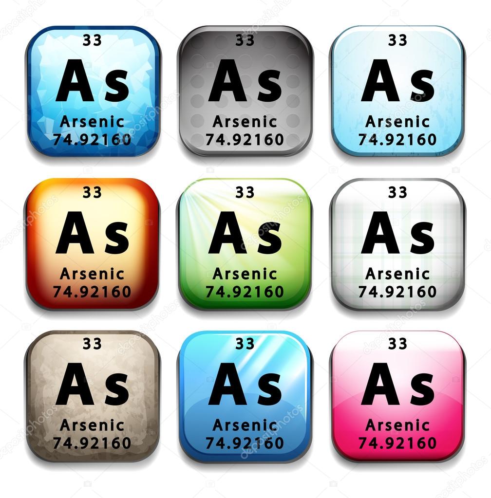 A button showing the chemical element Arsenic Stock Vector by ...
