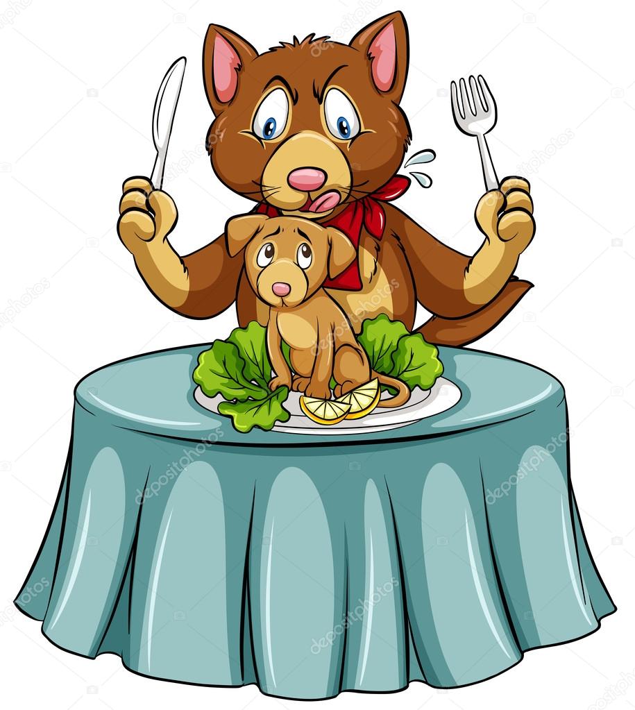 A table with a dog Stock Vector Image by ©blueringmedia #64361505