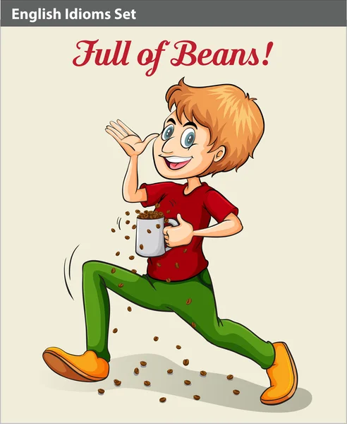 Idiom full of beans Stock Vector Image by ©blueringmedia #80124466