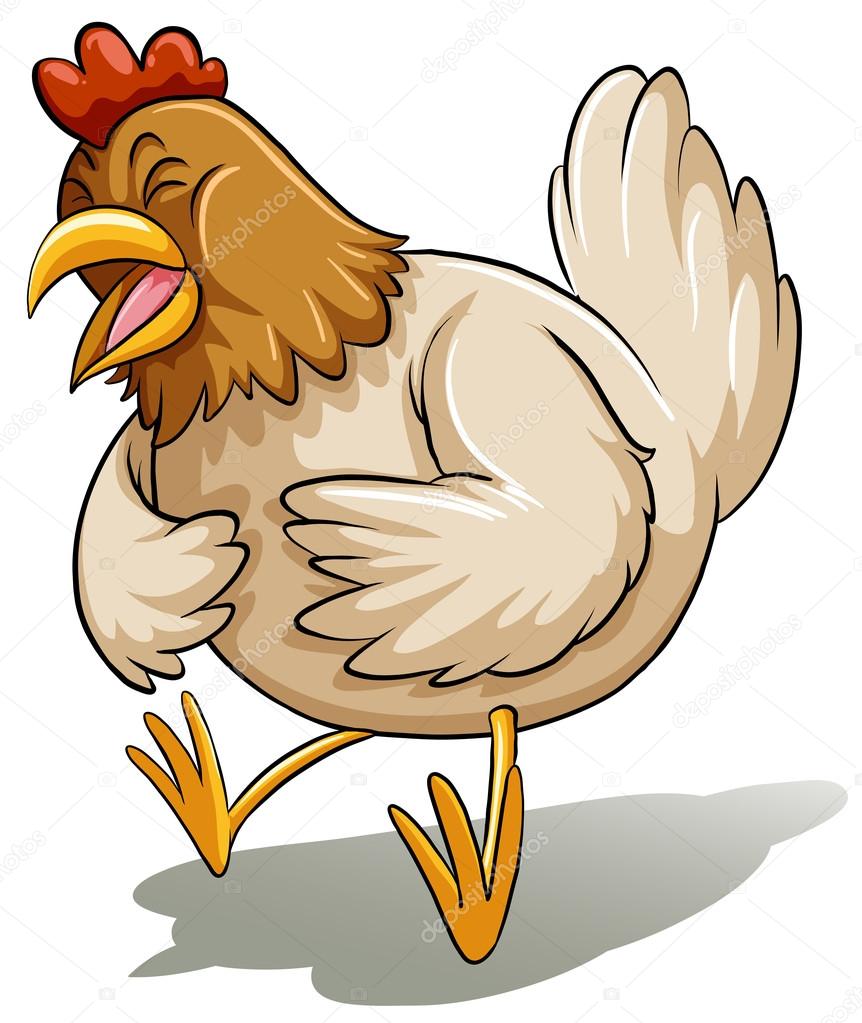 Cute Fat Chicken Cartoon