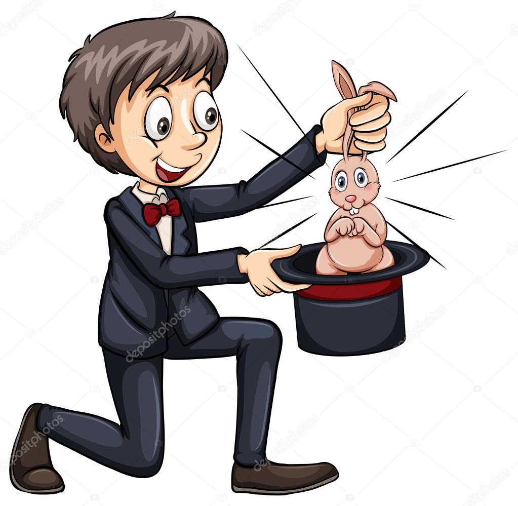 Magician and a cute bunny Stock Vector Image by ©blueringmedia #67139953
