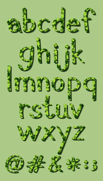 Letras mayúsculas del alfabeto en color verde Vector de stock por ...