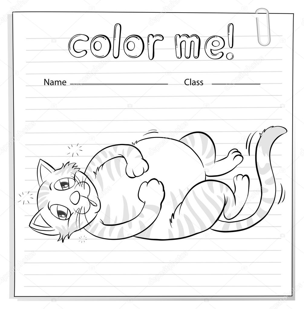 Coloring worksheet with a cat Stock Vector by ©blueringmedia 67674975