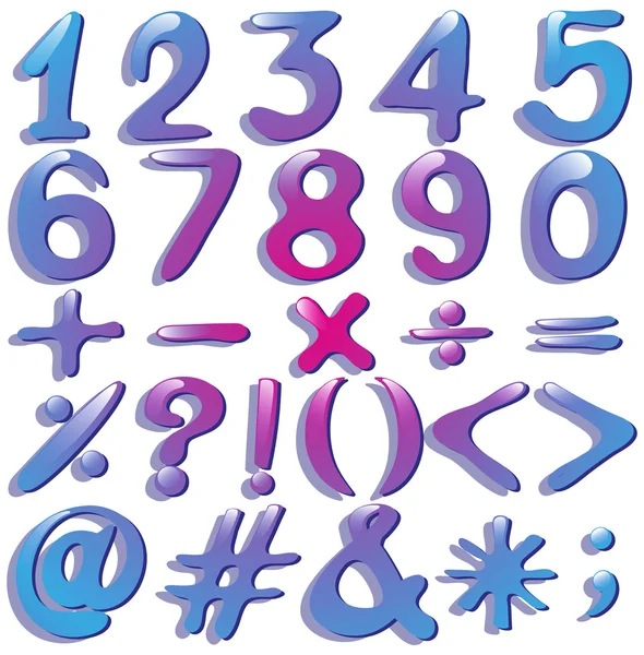 Colourful numbers and mathematical operations — Stock Vector ...