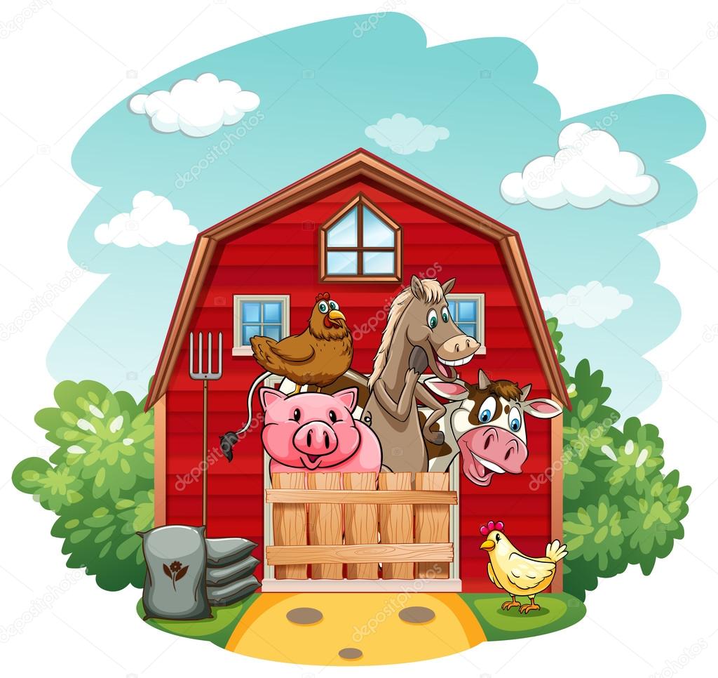 Cartoon Farm House