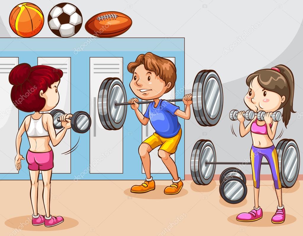 People working out in gym Stock Vector Image by ©blueringmedia #80124468