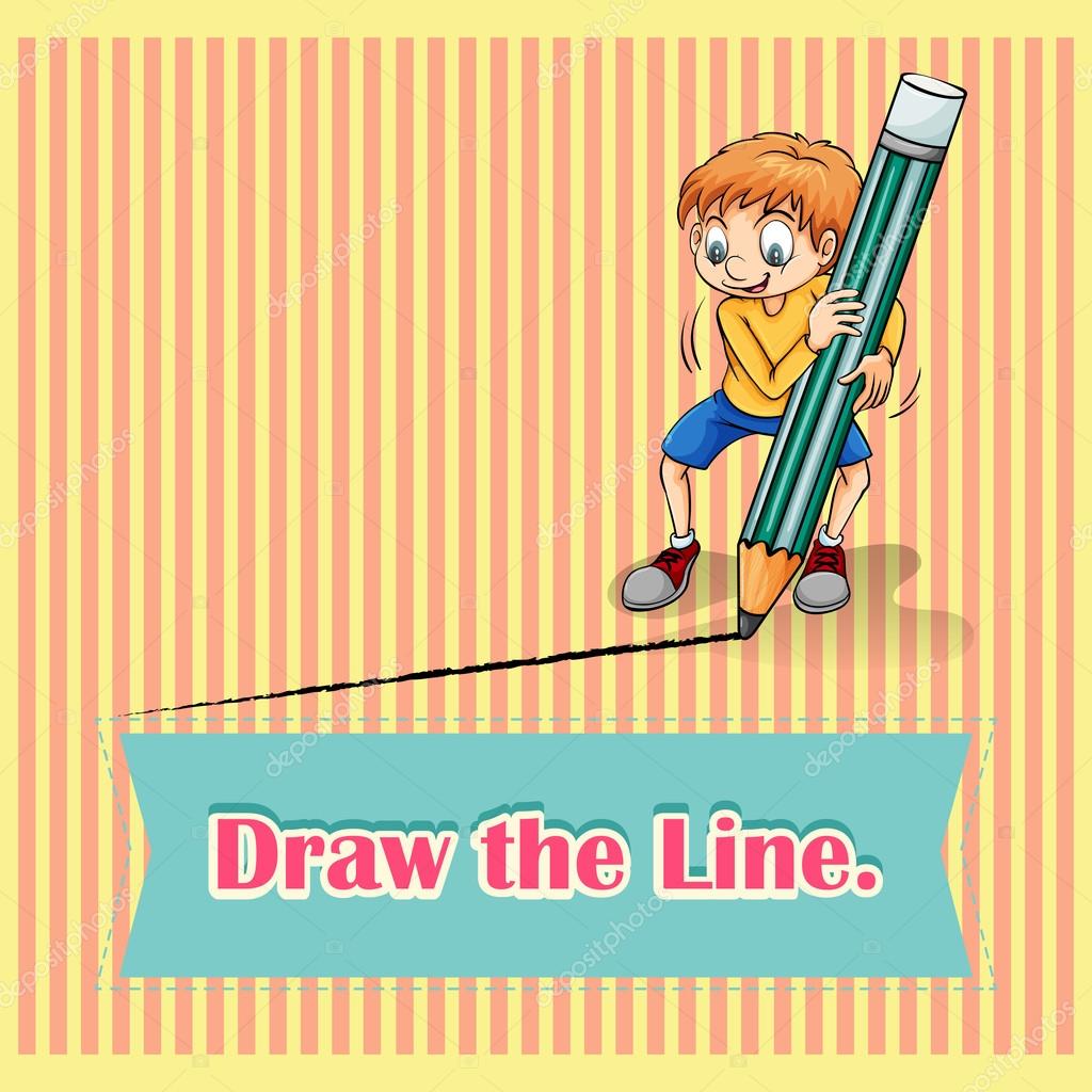 Old saying draw the line Stock Vector Image by ©blueringmedia #82544482