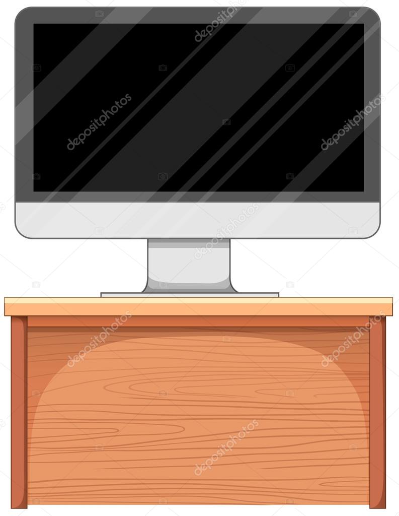 Computer screen on table Stock Vector by ©blueringmedia 85327994