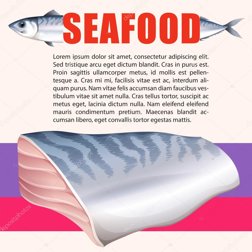 Seafood poster with tuna and text Stock Vector by ©blueringmedia 85867474