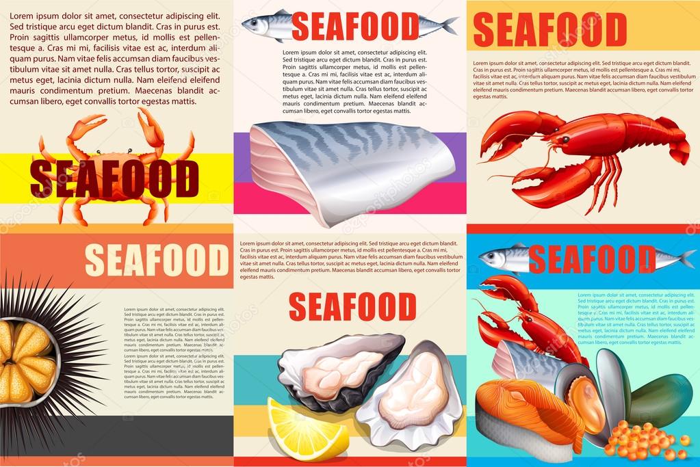 Infographic with text and seafood Stock Vector by ©blueringmedia 86198346