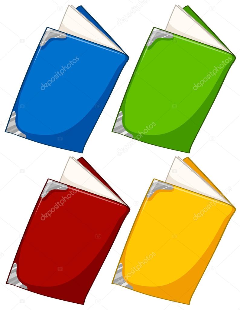 Four different color books Stock Vector Image by ©blueringmedia #86198542