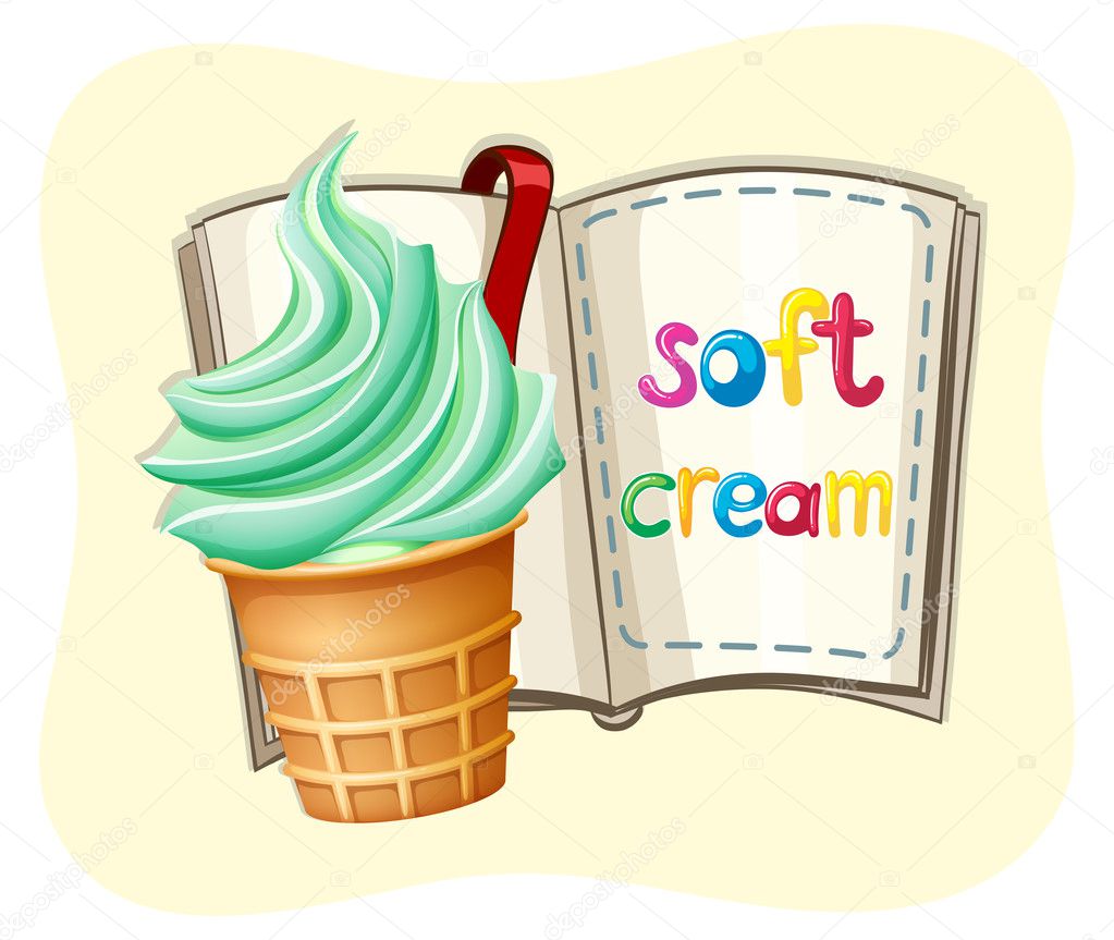 Nata suave em cone e um livro imagem vetorial de blueringmedia© 86713122