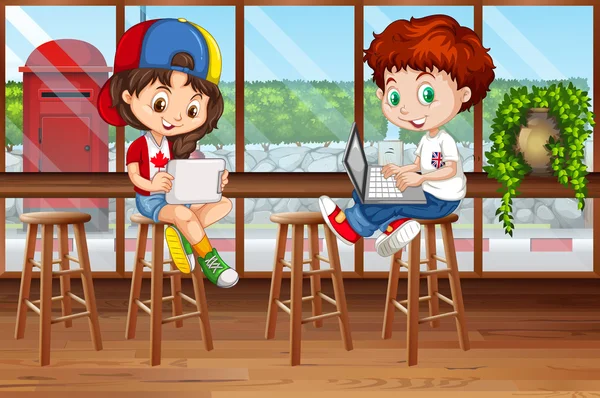 Child using computer Vector Images | Depositphotos