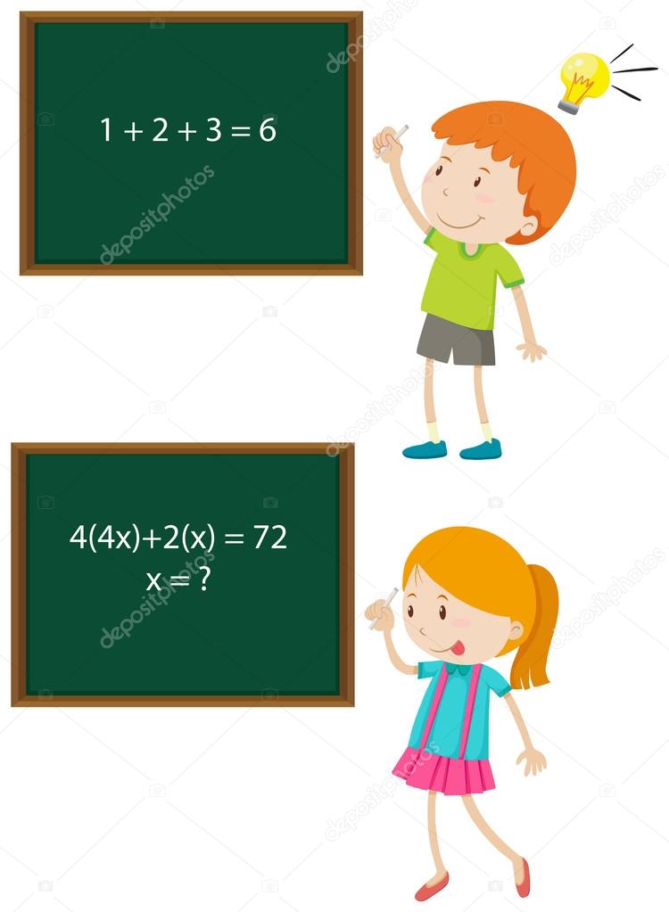 Children solving math problems ⬇ Vector Image by © blueringmedia ... Children solving math problems ⬇ Vector Image by © blueringmedia ...