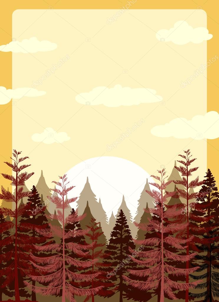 Border design with pine forest Stock Vector Image by ©blueringmedia ...