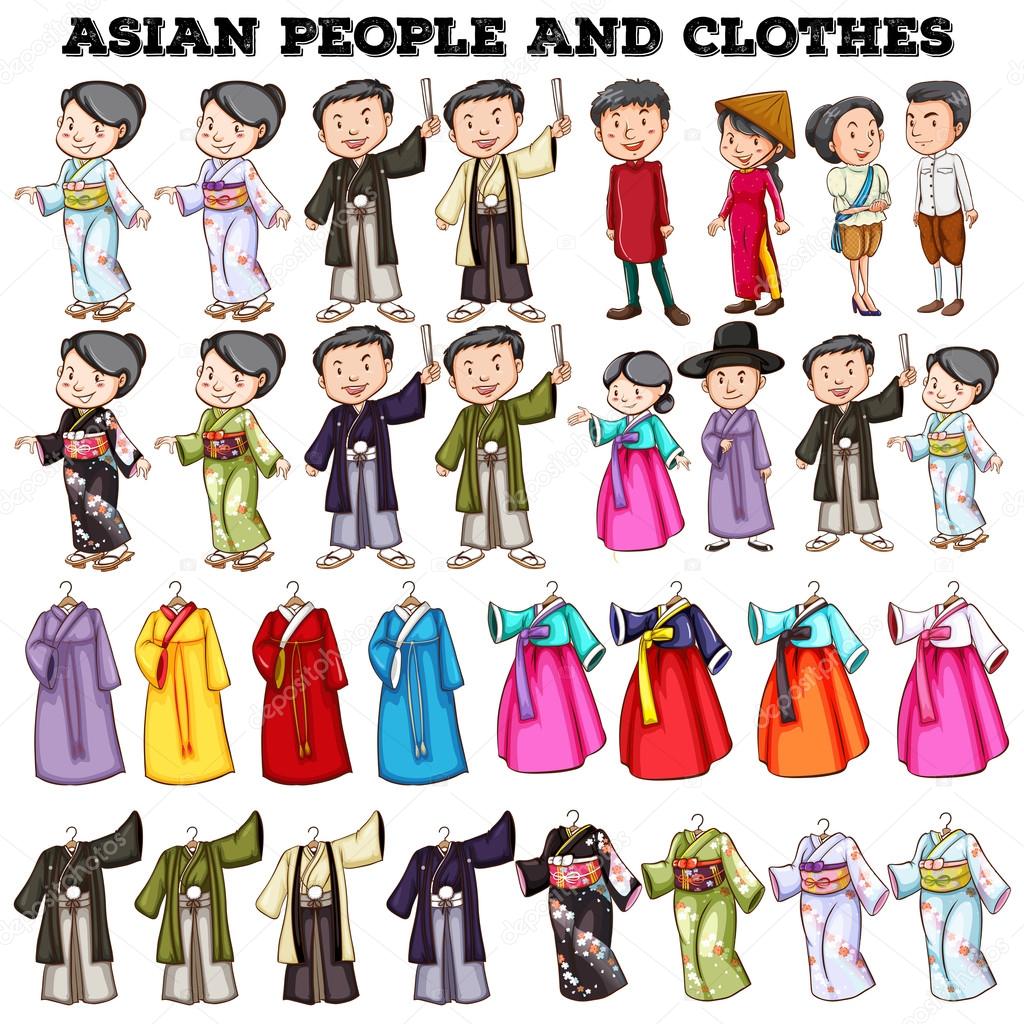 Asian people and clothes Stock Vector Image by ©blueringmedia #88071432