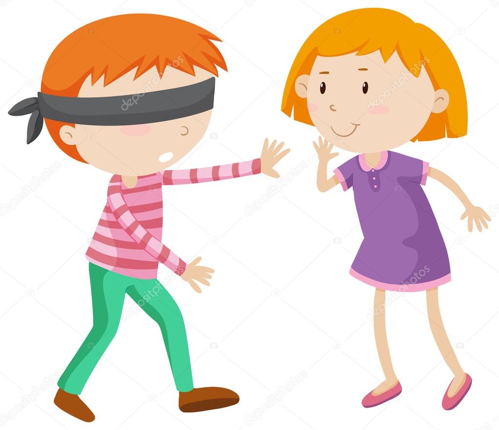 Boy being blind folded Stock Vector Image by ©blueringmedia #90939052