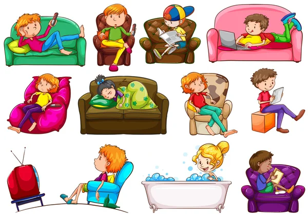 18 Teens watching tv Vector Images, Teens watching tv Illustrations ...