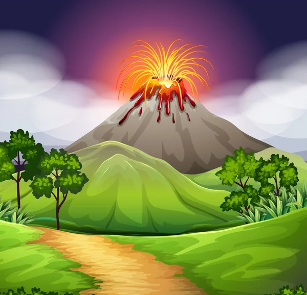 Wybuch wulkanu, rysunek — Grafika wektorowa © steinar14 #62907101