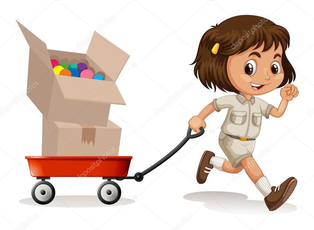 Pulling A Wagon Clipart
