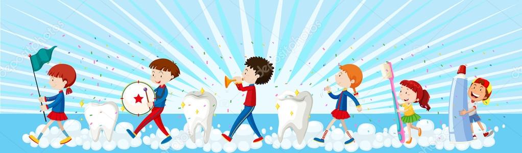 Defile Clipart Of Children