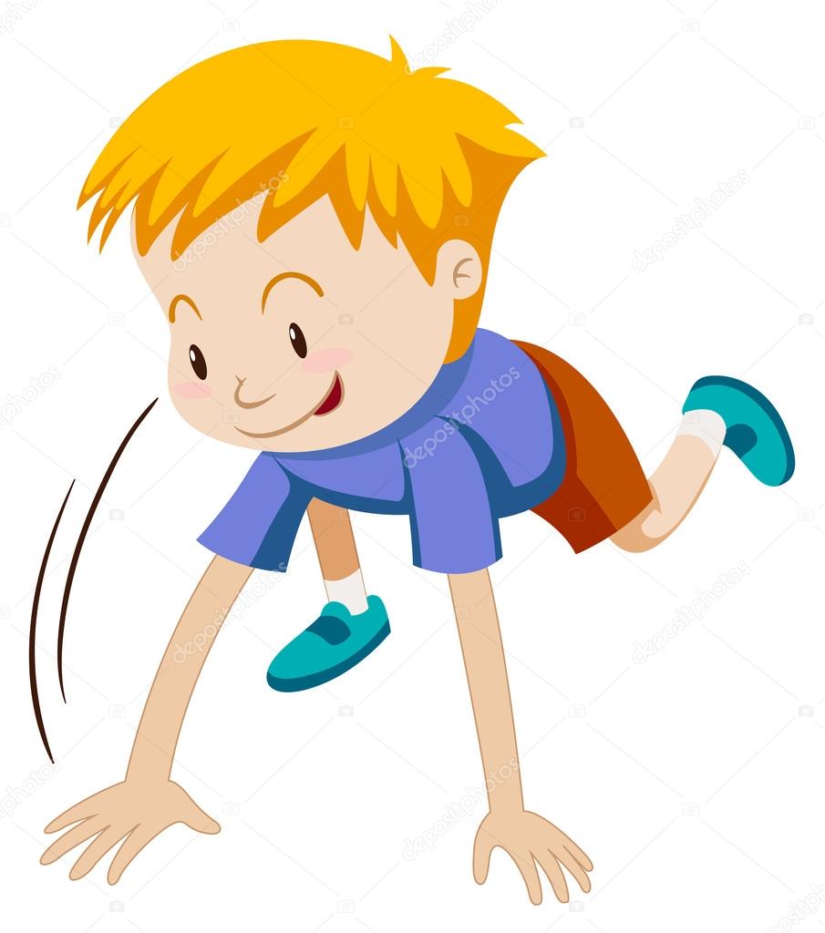 Little boy kneeling down Stock Vector Image by ©blueringmedia #99315214
