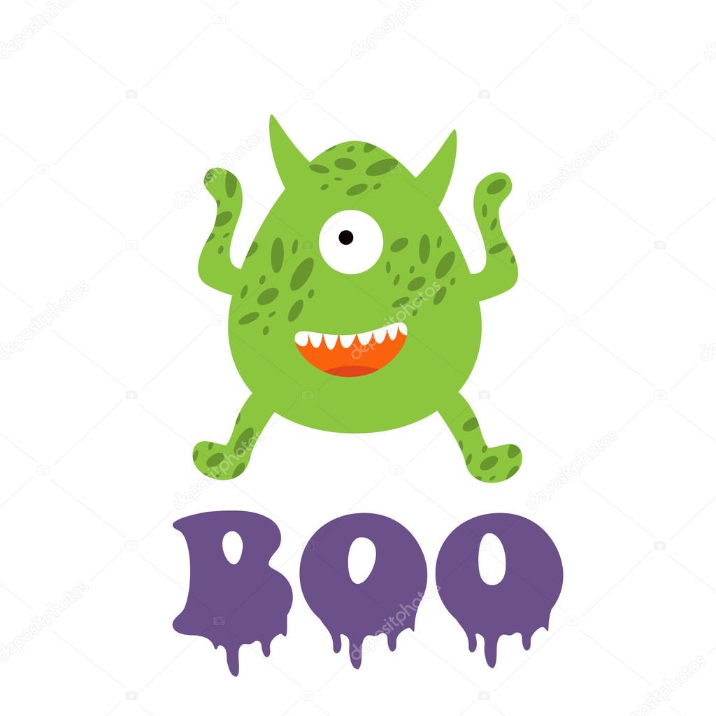 Boo card with funny monster Stock Vector by ©Japanez 84782852