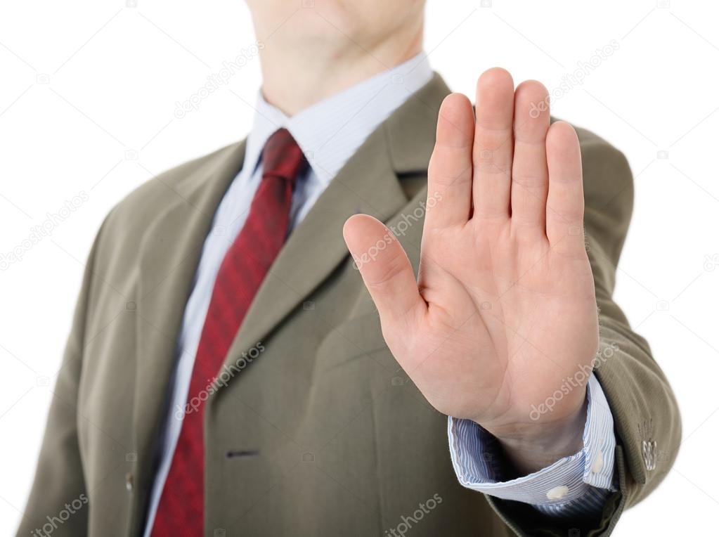 Stop palm hand gesture Stock Photo by ©hyrons 55623543