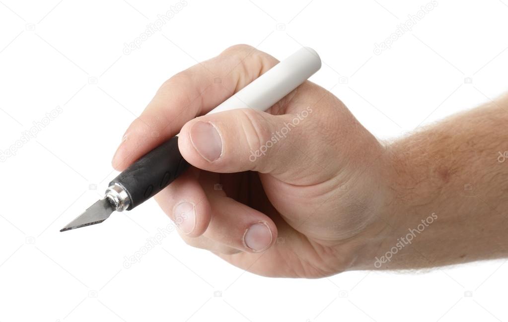 Sharp knife in hand Stock Photo by ©hyrons 55625175