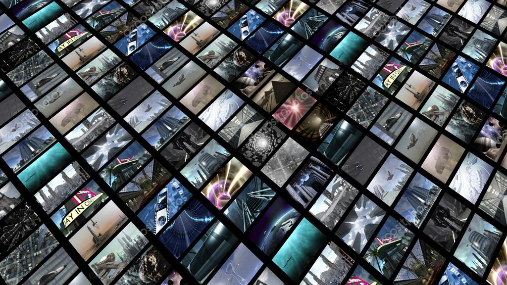 Video wall, diagonally — Stock Photo © fredmantel #86536702