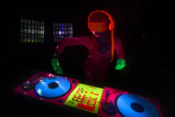 Sexy neon uv glow DJ Stock Photo by ©dubassy 108767204