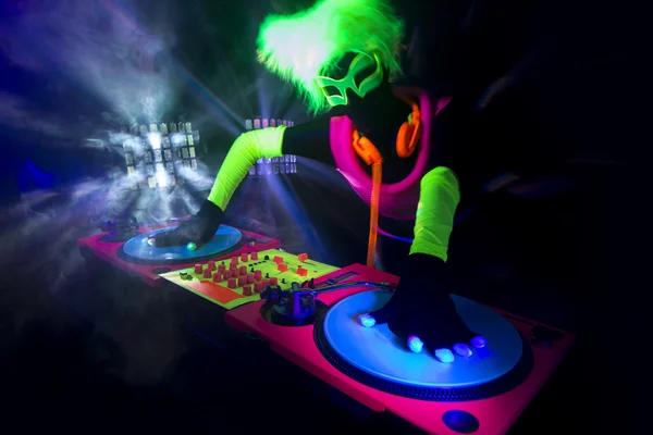 Sexy neon uv glow DJ Stock Photo by ©dubassy 108767204