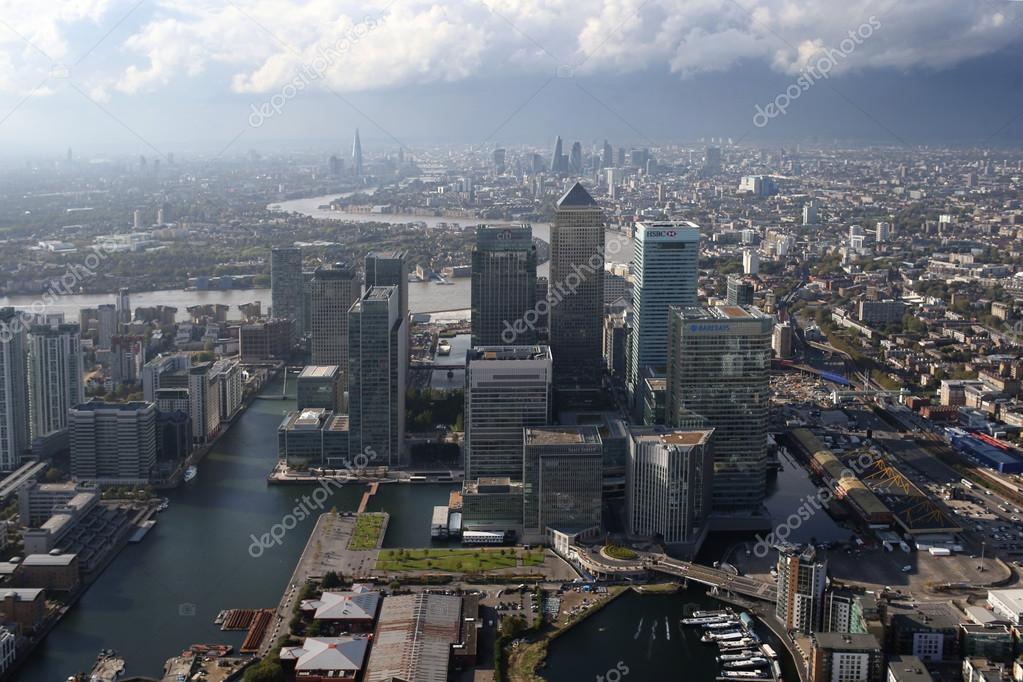 London docklands skyline view from above Stock Photo by ©dubassy 57500443