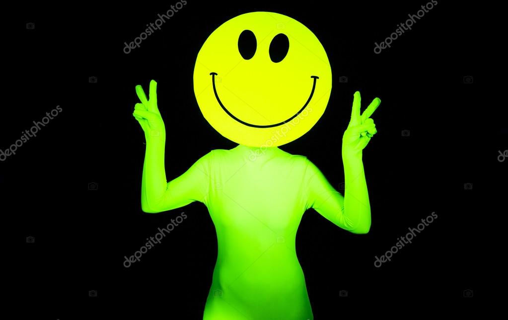 Sexy acid smiley rave dancer Stock Photo by ©dubassy 75945381