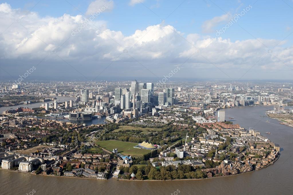 London docklands skyline view from above — Stock Photo © dubassy #75945925