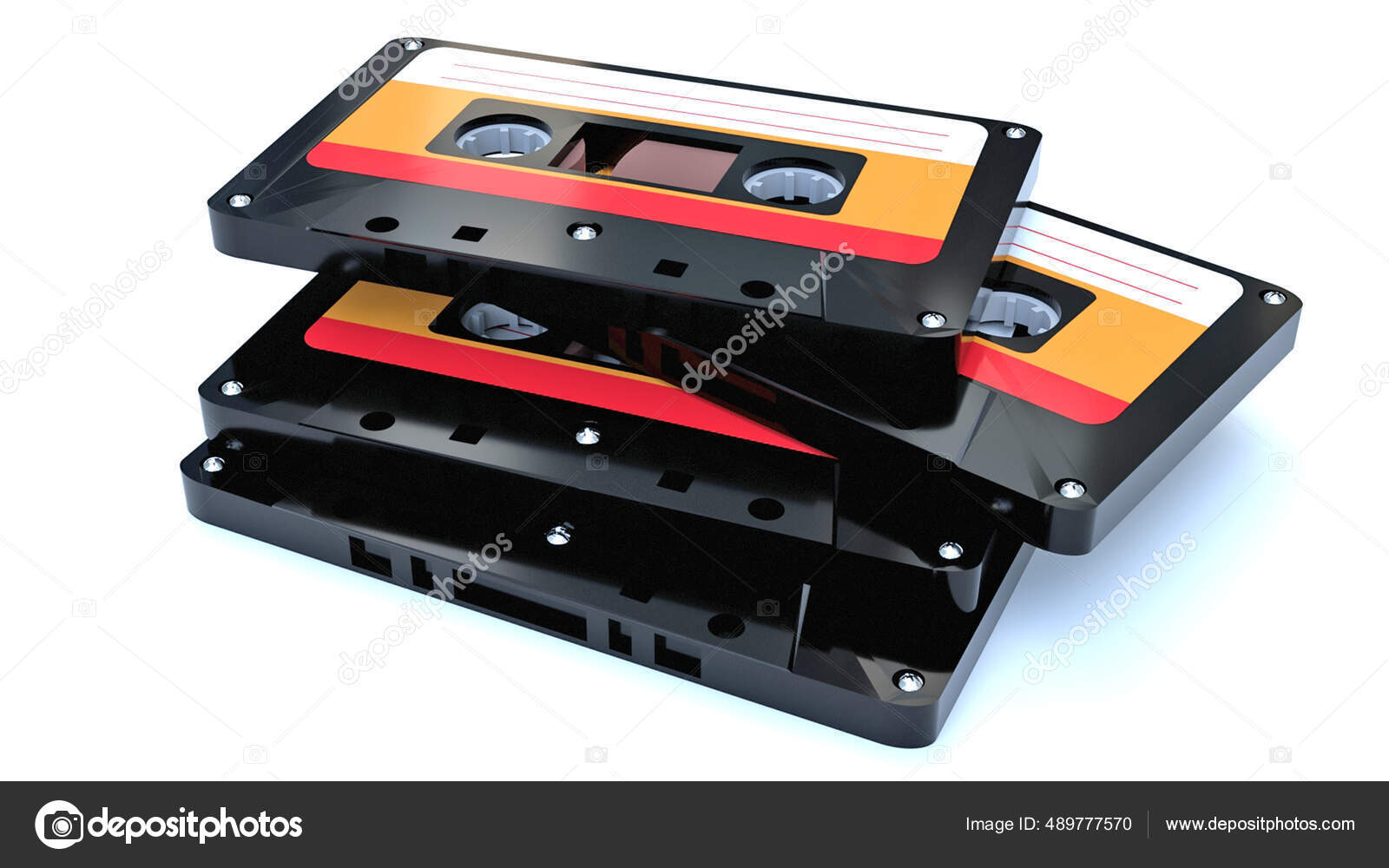 Audio Cassette White Background Stock Illustration by ©jamesstar #489777570