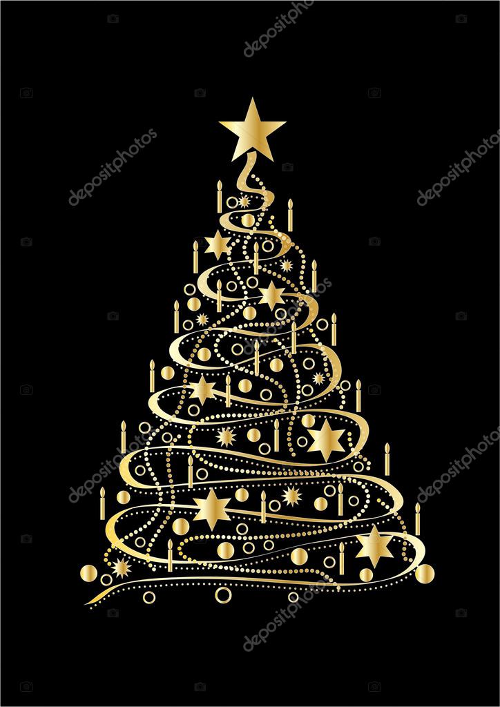 GOLD CHRISTMAS TREE — Stock Photo © jamesstar #71832499