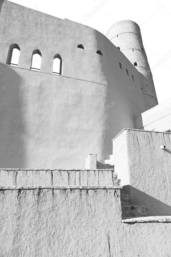 In oman muscat the old defensive fort battlesment sky and star — Stock ...