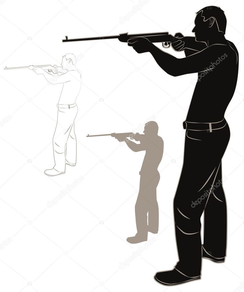 Man with gun Stock Vector Image by ©elfijka #87051342