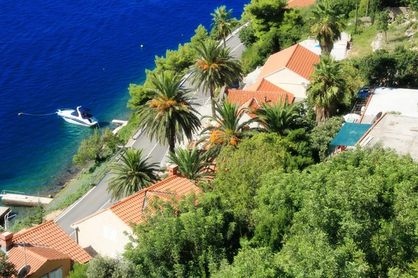 Beautiful resting place, road and houses very close to Adriatic Sea ...