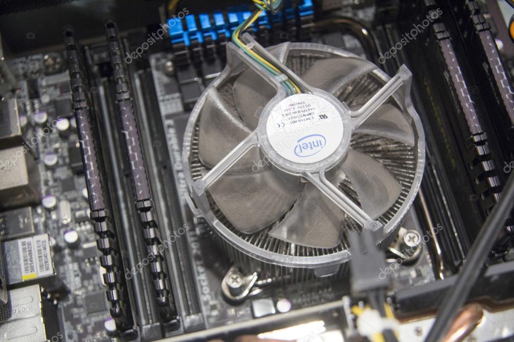 Inside view of computer electronic components — Stock Photo © inmedialv ...