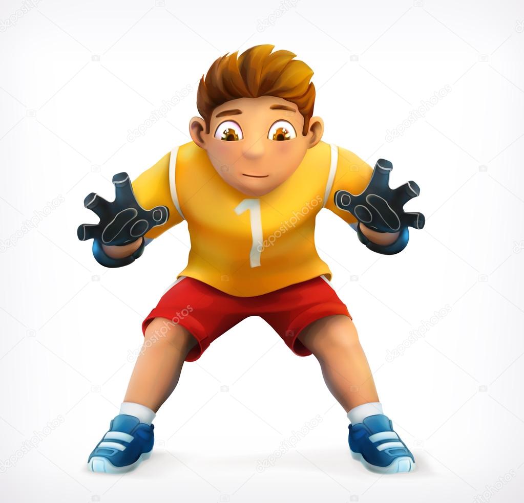 Pequeño icono portero de fútbol Vector de stock #112773314 de ©natis76