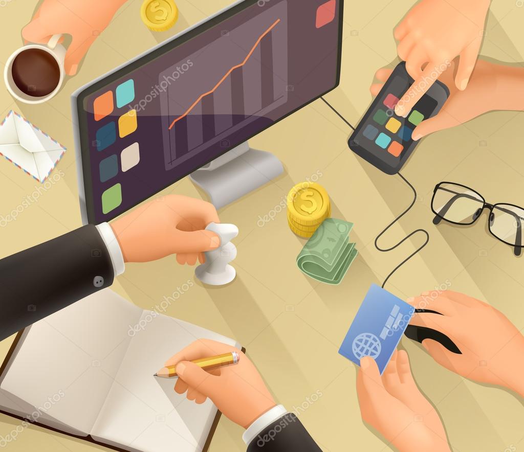 Workplace vector background flat design Stock Vector Image by ©natis76 ...