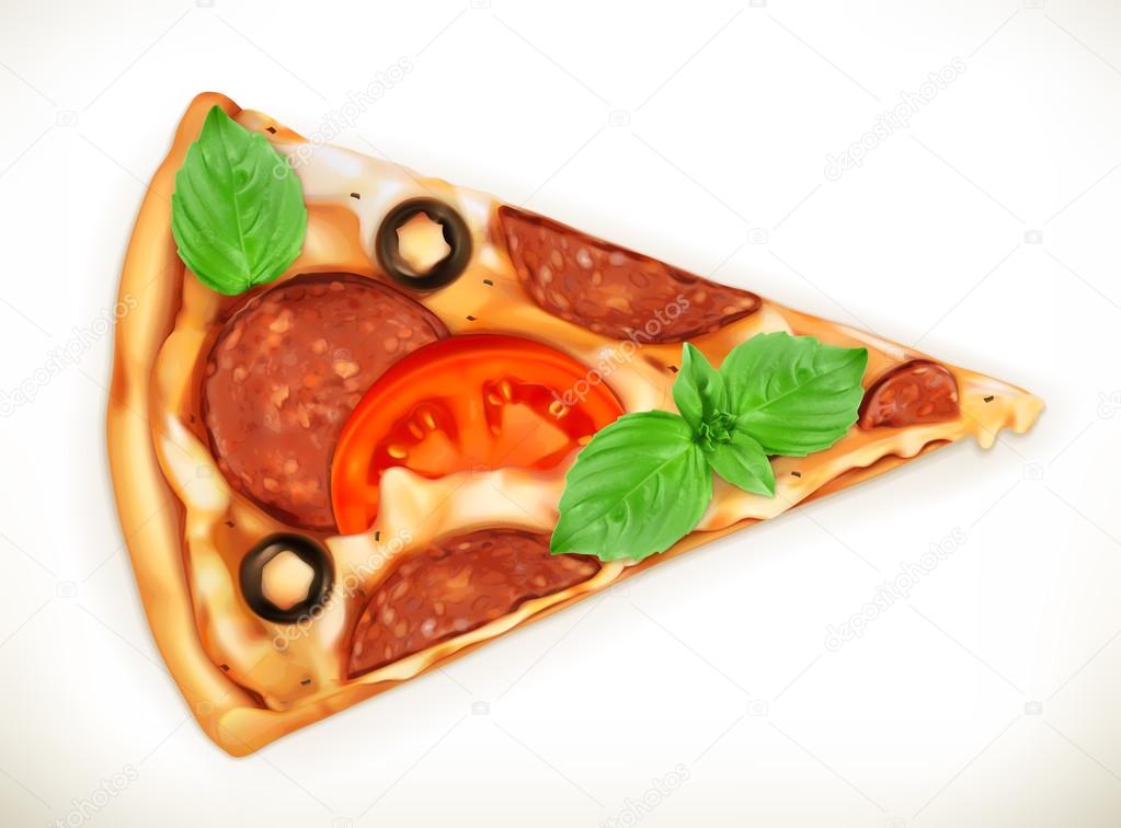 Realistic Slice of pizza Stock Vector Image by ©natis76 #93372066