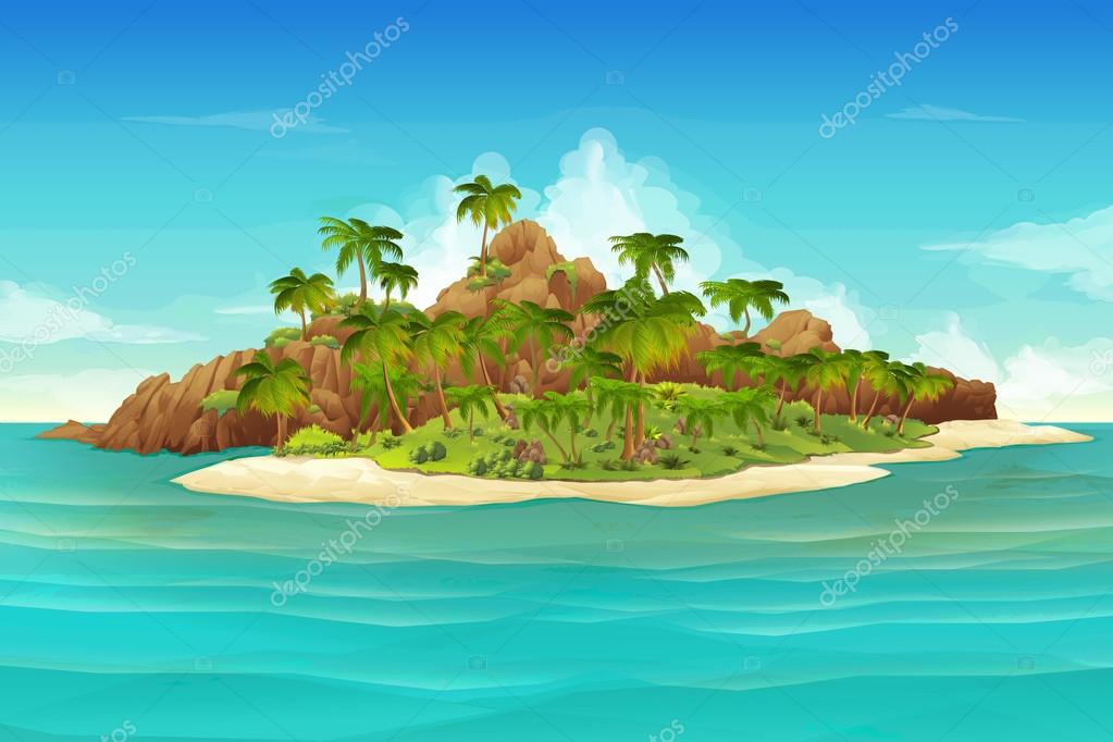 Fondo de la isla tropical Vector de stock por ©natis76 93372110
